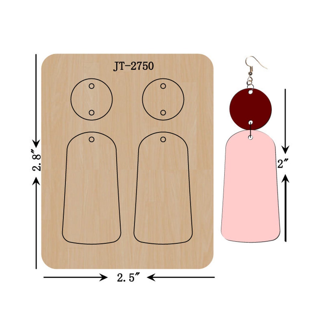 Leather Earring Cutting Die, 2 INCH, Bar Earring Die, Orange Foam ...