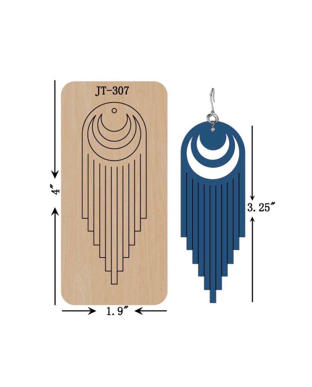 Leather Earring Cutting Die 3.25 INCH Fringe Earring Die - Etsy