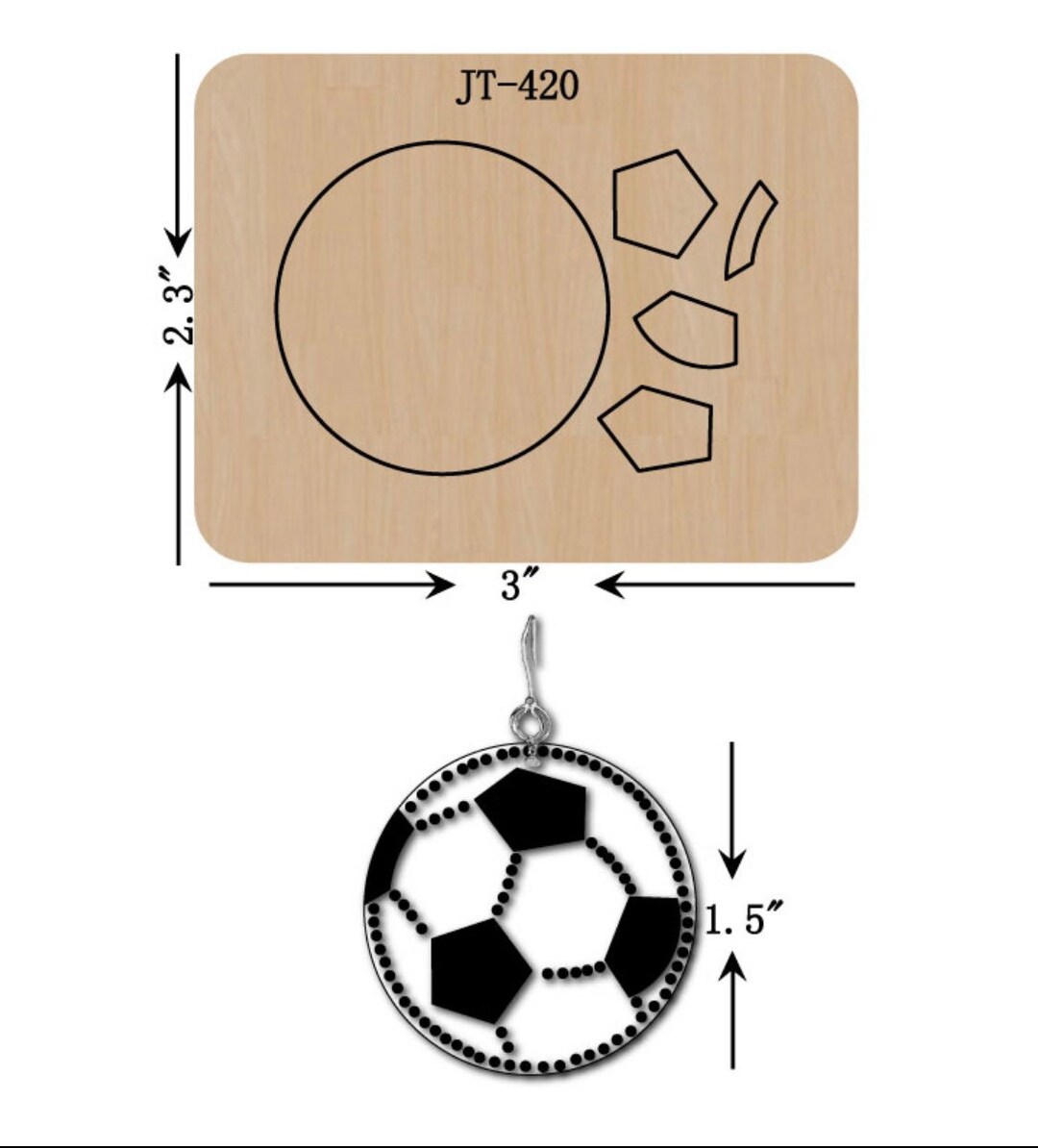 Leather Earring Cutting Die,1.5 INCH, Soccer Ball Earring Die, JT420 - Etsy