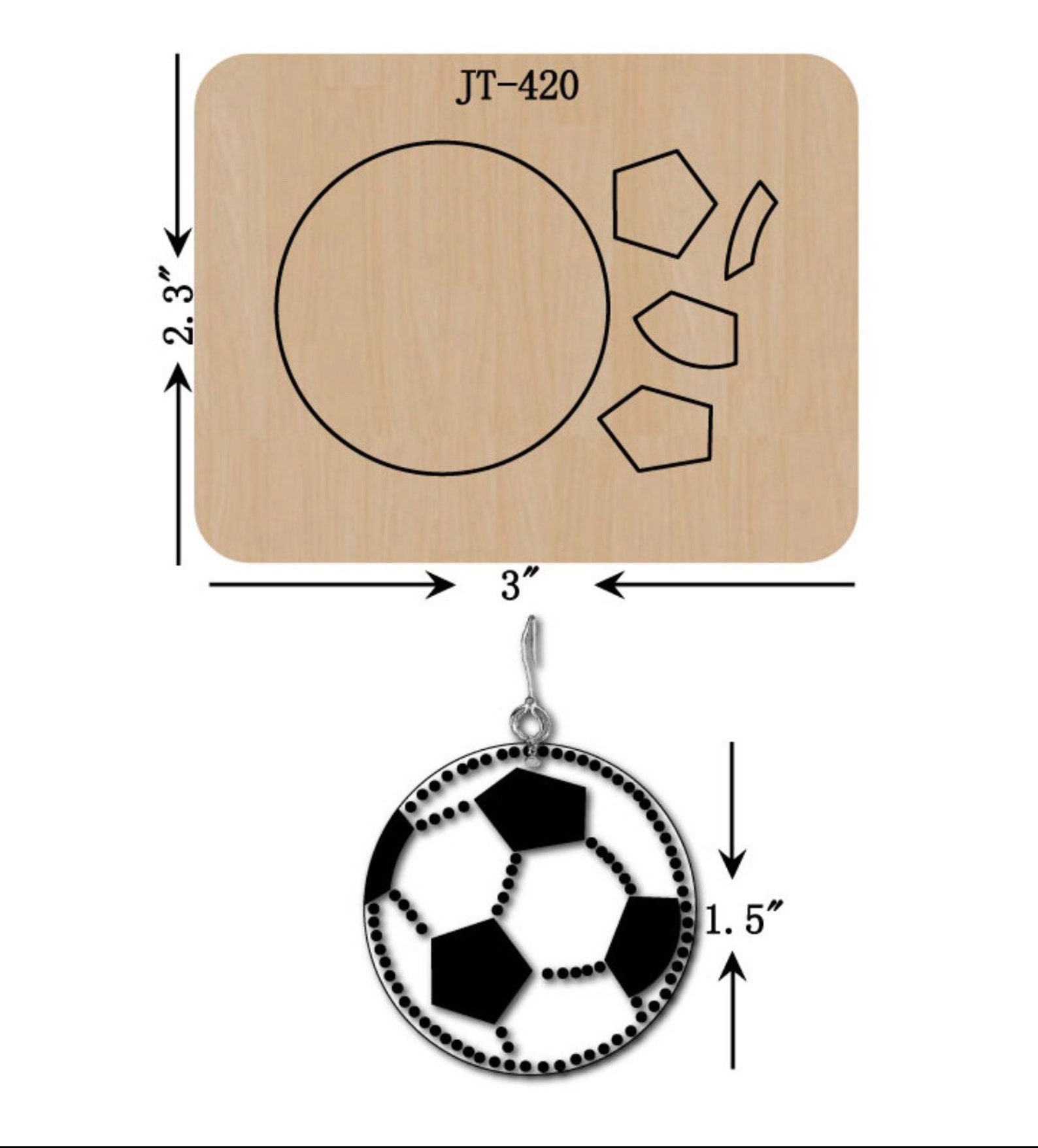 Leather Earring Cutting Die1.5 INCH Soccer Ball Earring Die - Etsy