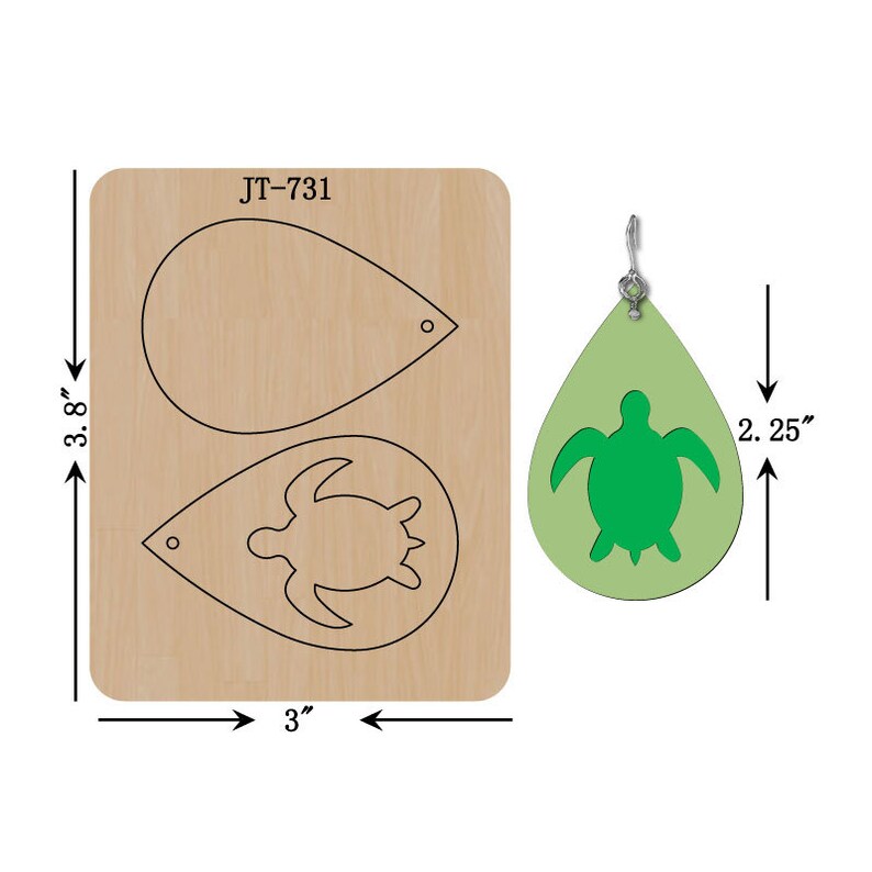 Leather Earring Cutting Die Duo Teardrop Turtle Earring - Etsy