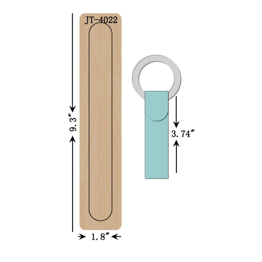 Leather Keychain Cutting Die, 3.74 INCH keychain, 8.5 INCH bracelet, 1 ...