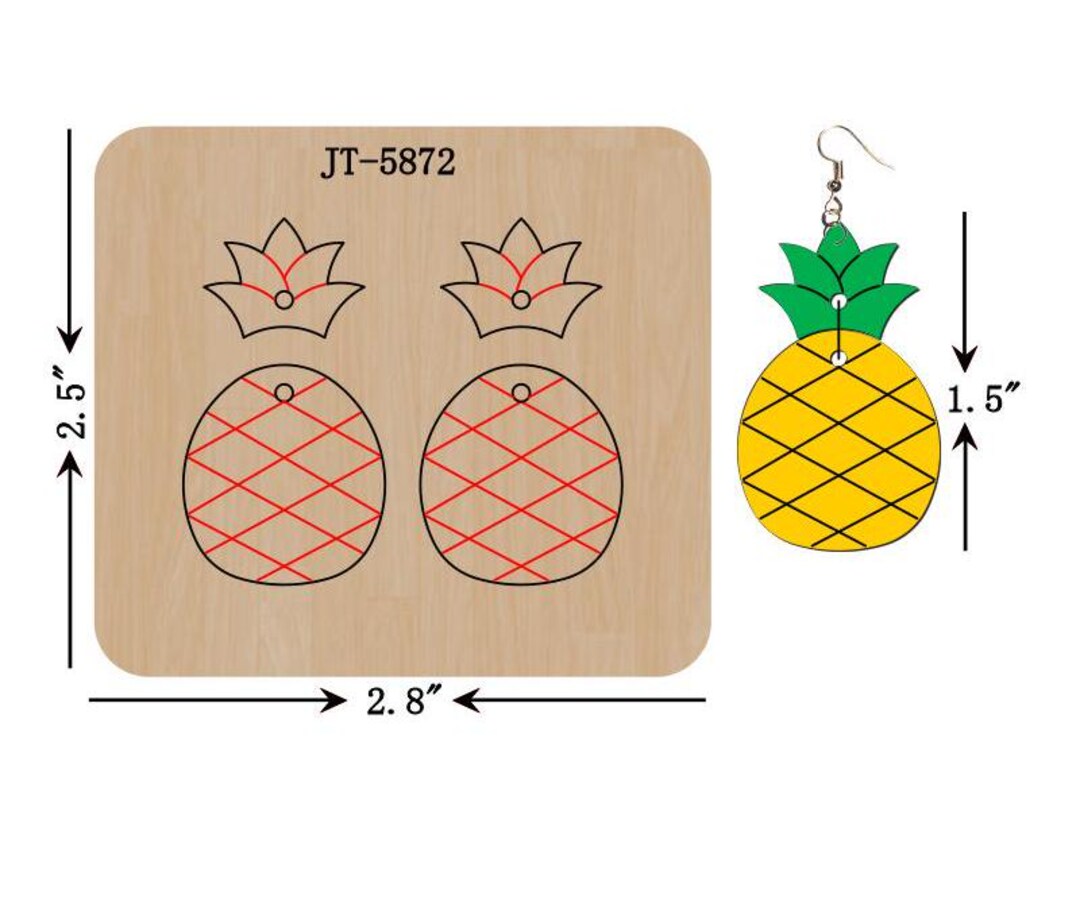 Embossed Pineapple Leather Earring Die, 1.5 Inch, Sizzix Compatible ...