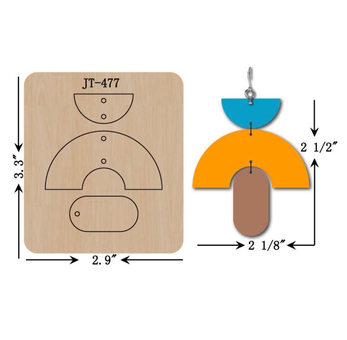 Leather Earring Cutting Die 2.5 INCH Geometric Earring Die - Etsy