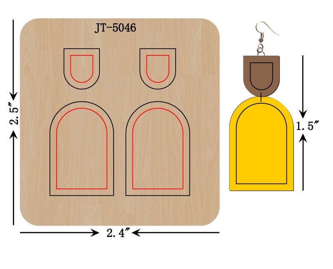 Embossed Arch Leather Earring Die, 1.5 Inch, Sizzix Compatible, JT5046 ...