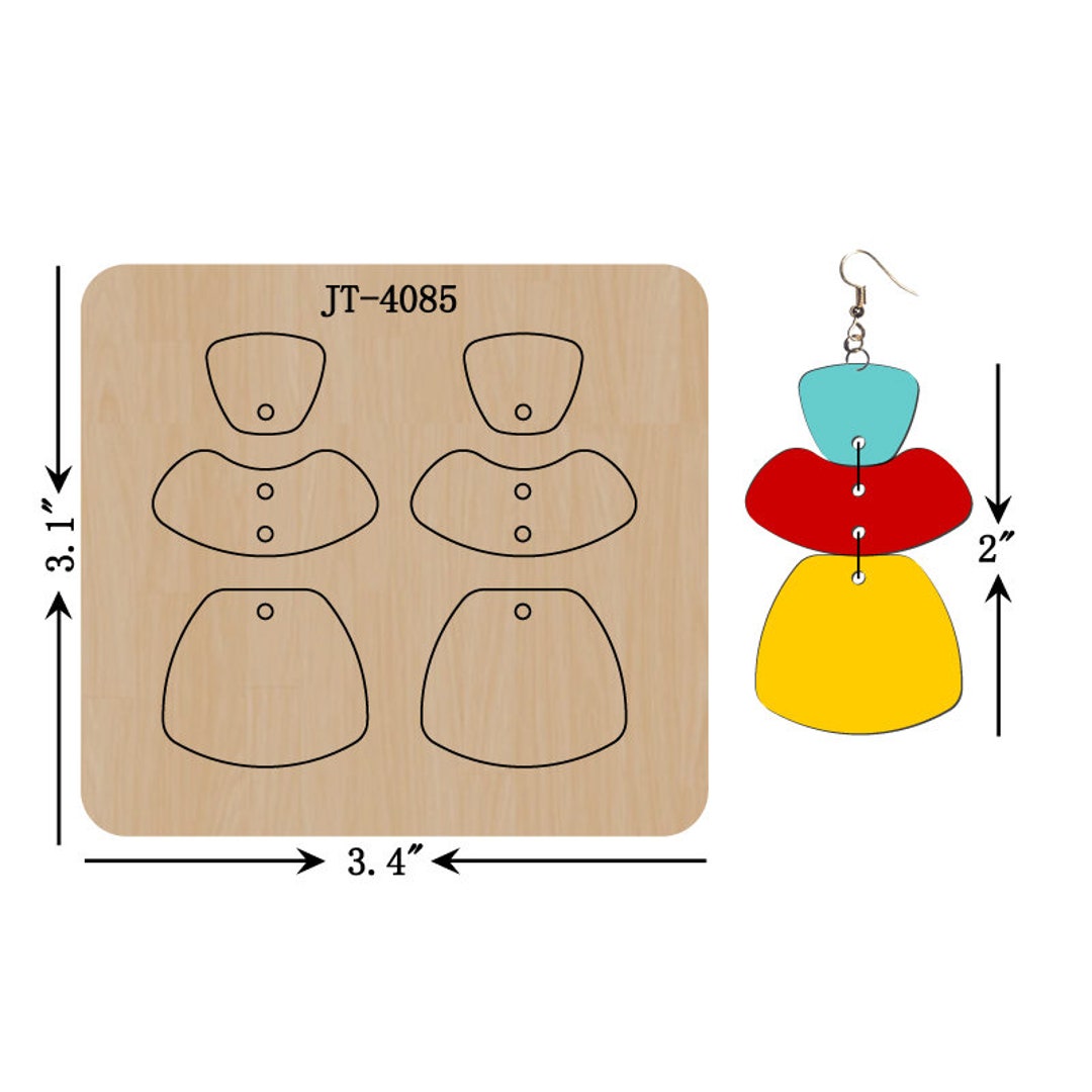 Leather Earring Cutting Die, 2 INCH, Geometric Earring Die, Sizzix ...