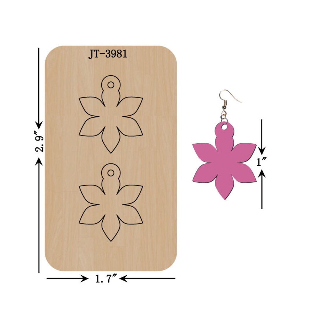 Leather Earring Cutting Die, 1 INCH, Small Flower Earring, Sizzix ...