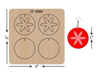 Leather Earring Cutting Die, 1 INCH, Small Flower Earring Die, Orange ...