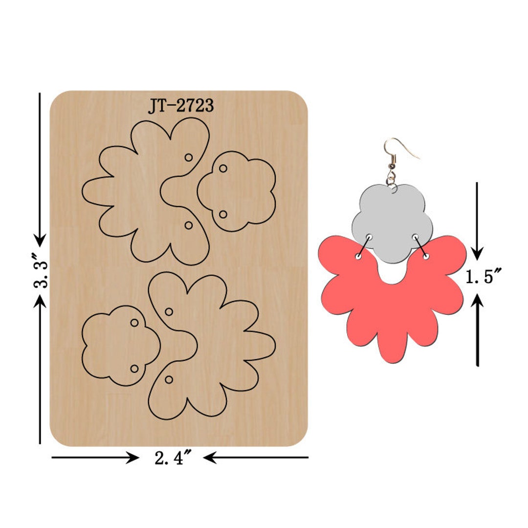 Leather Earring Cutting Die, 1.5 INCH, Small Scalloped Flower Earring ...
