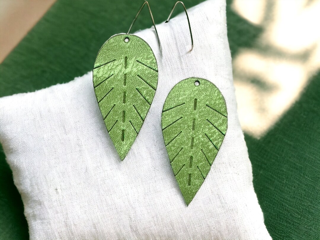 Cut & Emboss Leather Earring Die, 2 INCH, Embossed Leaf Earring Die ...