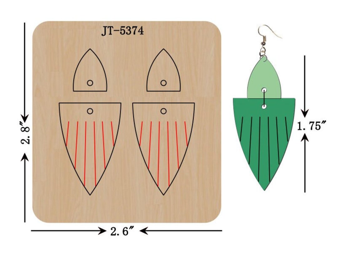 Cut & Emboss Leather Earring Die, 1.75 INCH, Embossed Teardrop Earring ...