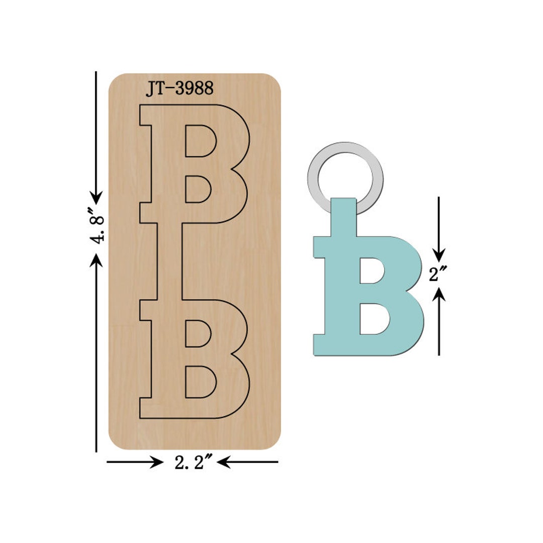 Leather Keychain Cutting Die, 2 INCH, Letter B Keychain, JT3988 - Etsy