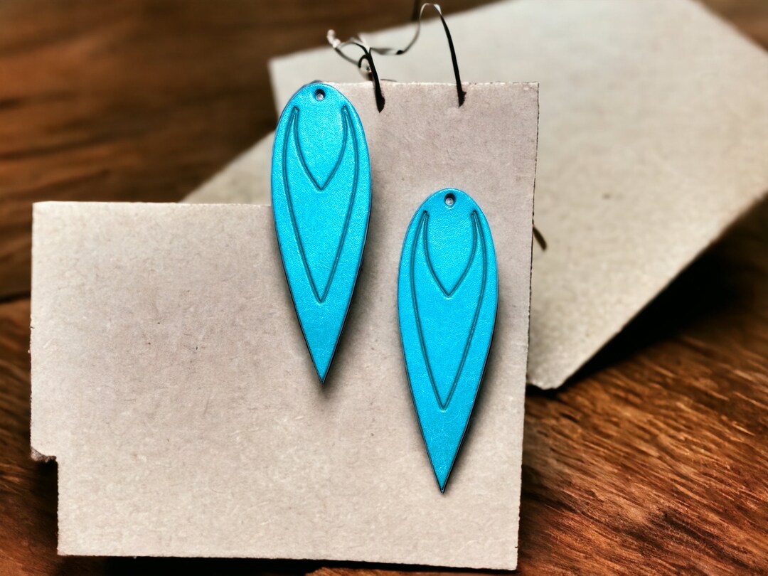 Cut & Emboss Leather Earring Die, 2.5 INCH, Embossed Slim Teardrop ...