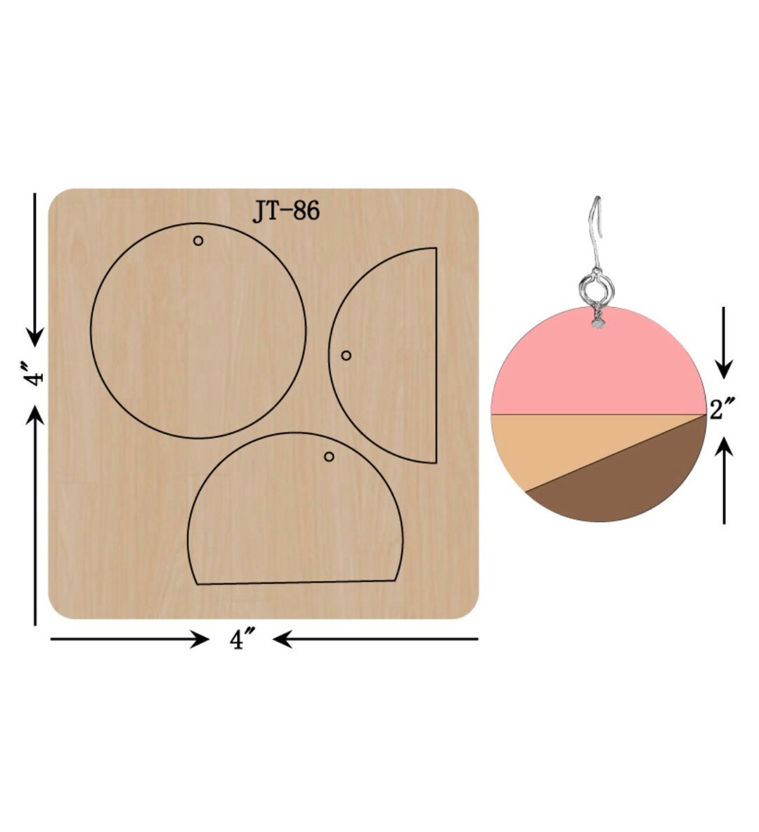 Leather Earring Cutting Die,2 INCH, Geometric Circle Earring Die ...