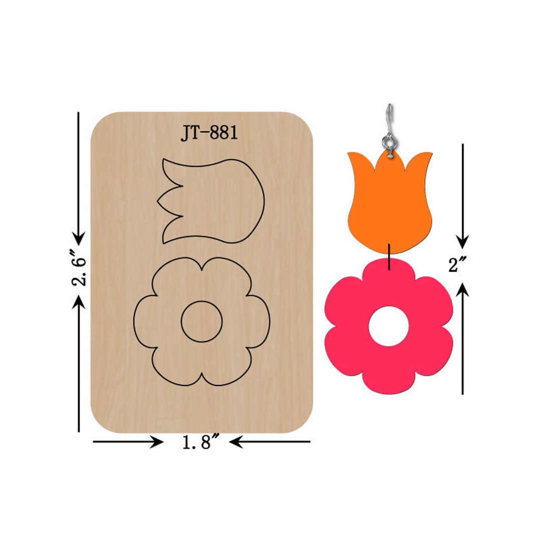 Leather Earring Cutting Die, 2 INCH, Flower Bud Earring Die, JT881 - Etsy