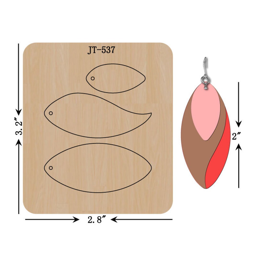 Leather Earring Cutting Die,2 INCH, Leaf Earring Die, JT537 - Etsy