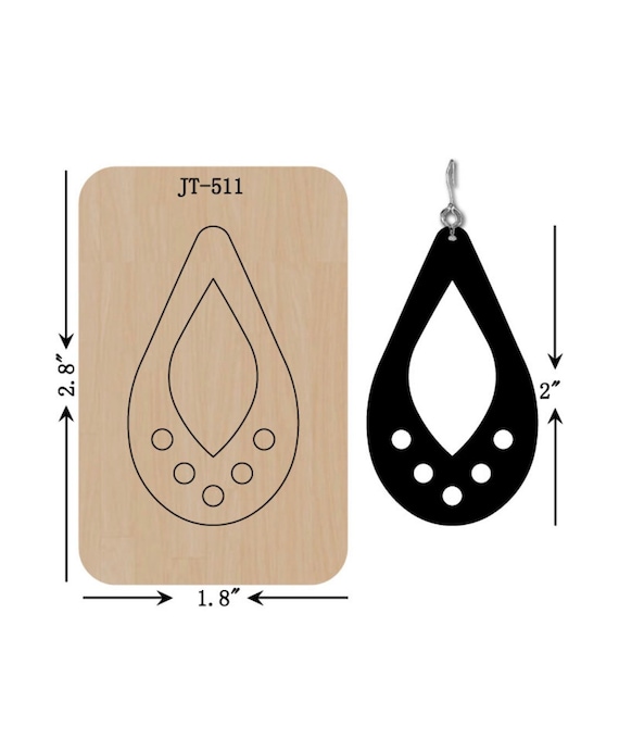 Leather Earring Cutting Die 2 INCH Open Teardrop Earring - Etsy