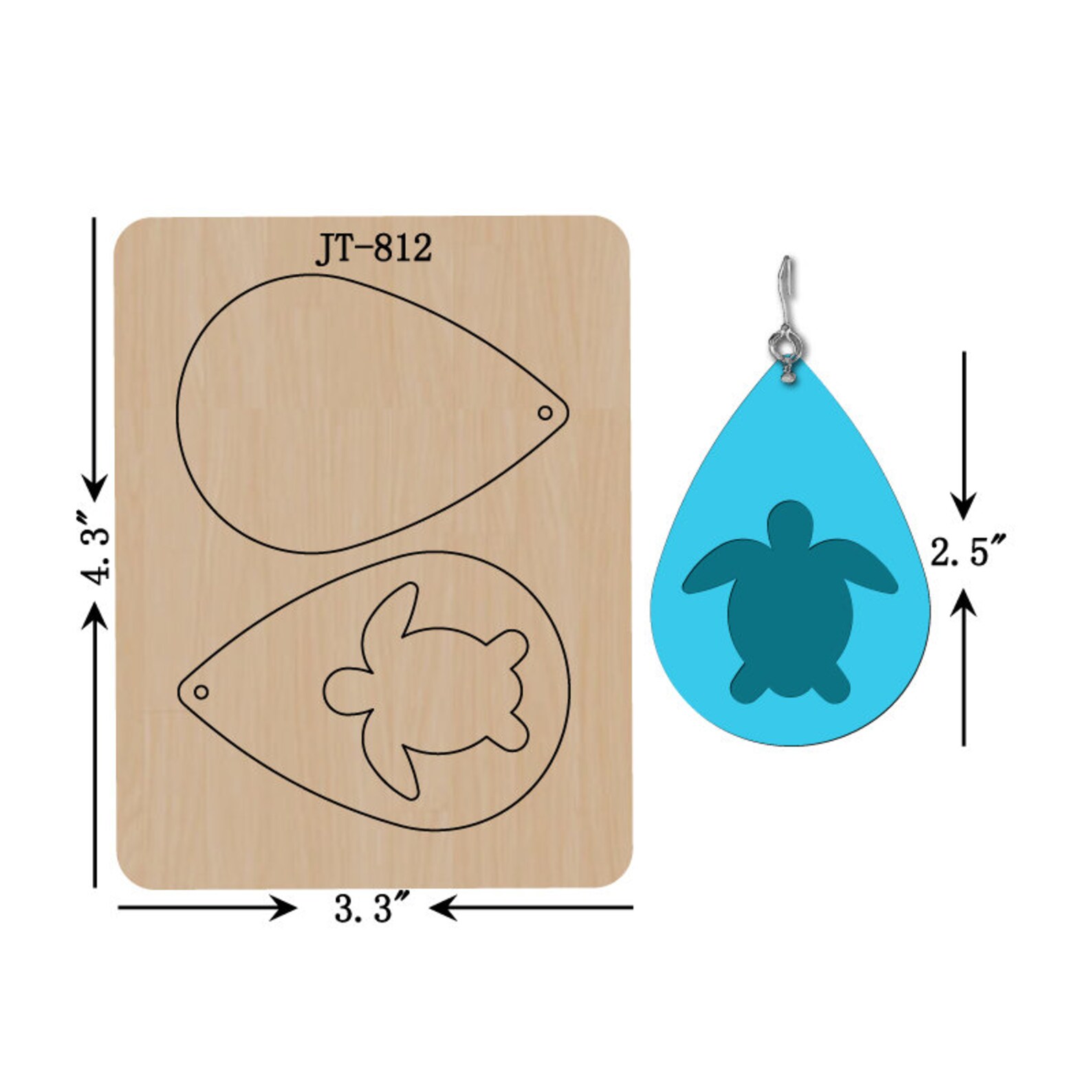 Leather Earring Cutting Die 2.5 INCH Turtle Earring Die - Etsy