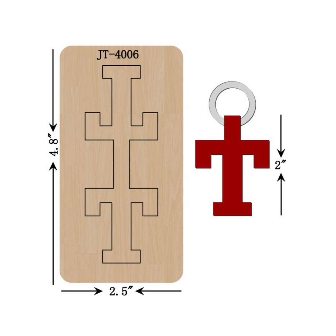 Leather Keychain Cutting Die, 2 INCH, Letter T Keychain, JT4006 - Etsy