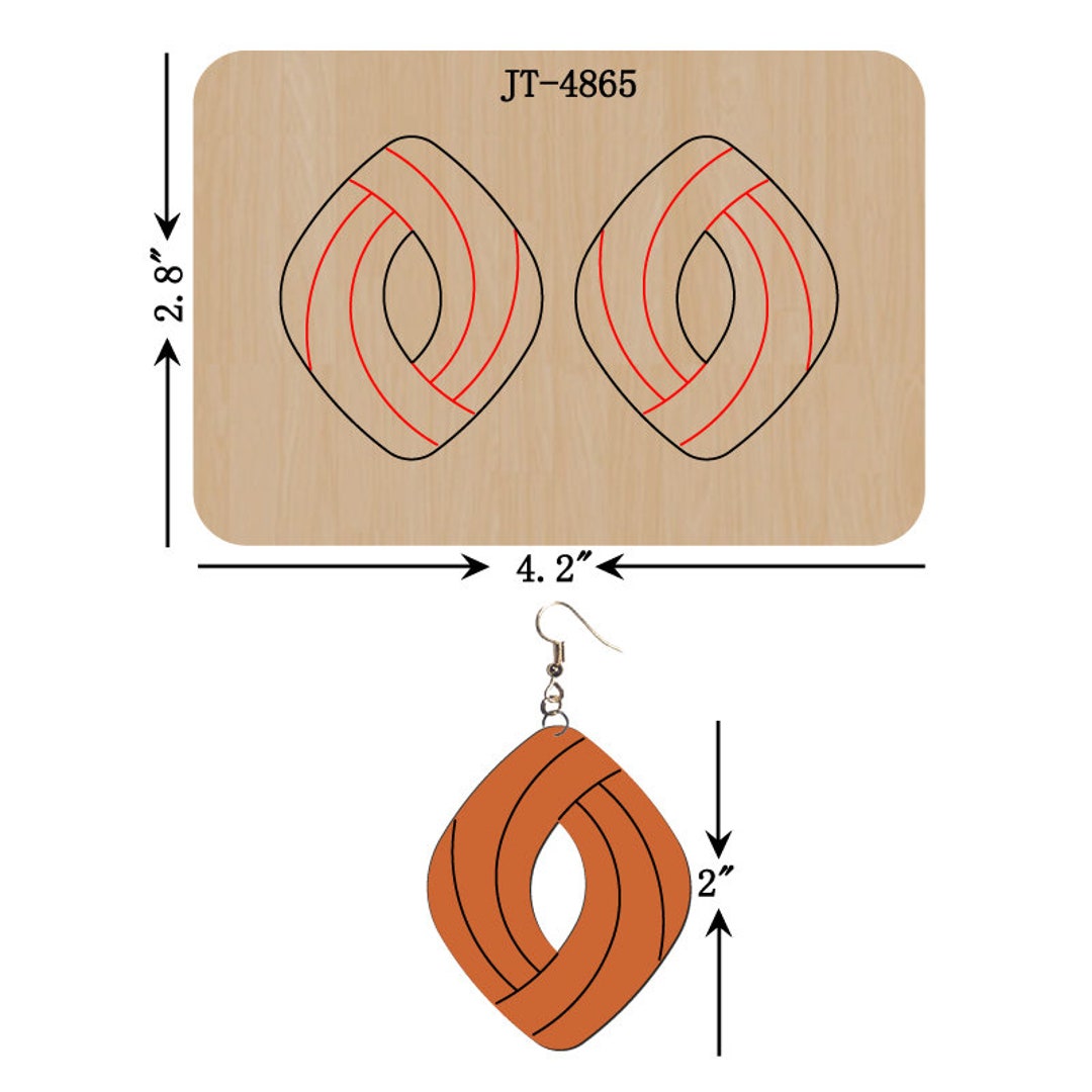 Cut & Emboss Leather Earring Die, 2 INCH, Embossed Open Teardrop ...