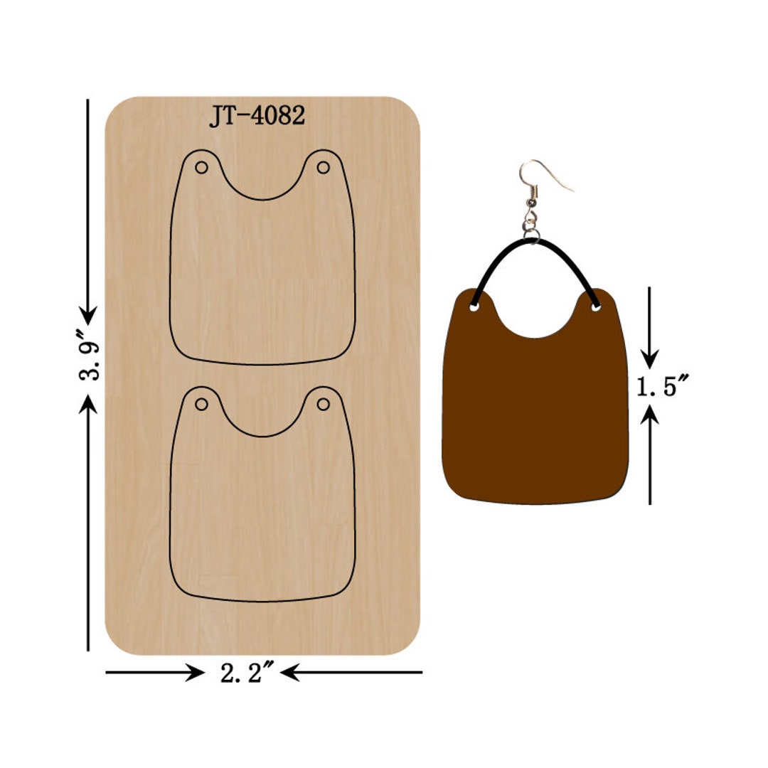 Leather Earring Cutting Die, 1.5 INCH X 1.25 INCH, Curve Rectangle ...