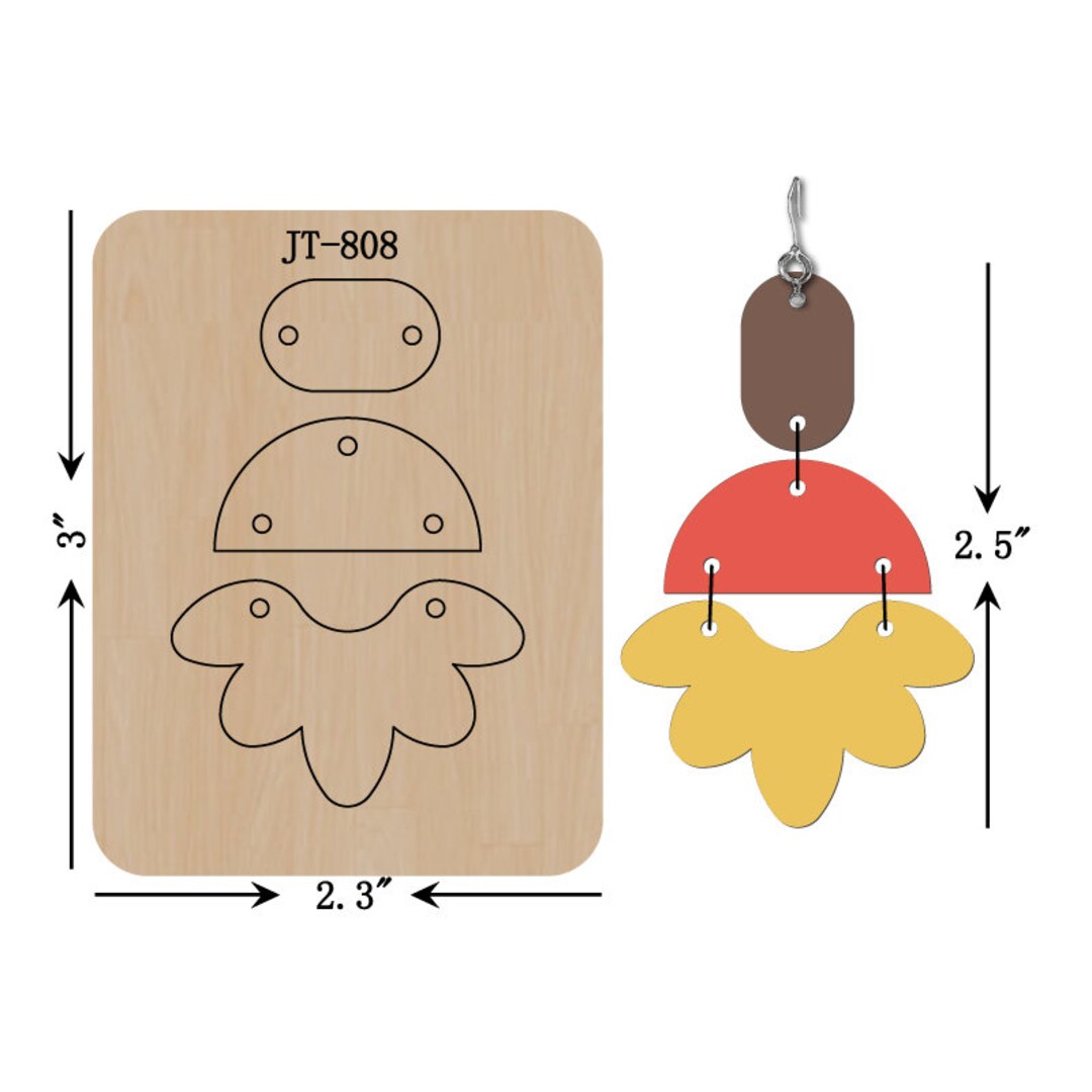 Leather Earring Cutting Die, 2.5 INCH, Scalloped Earring Die, Flower ...