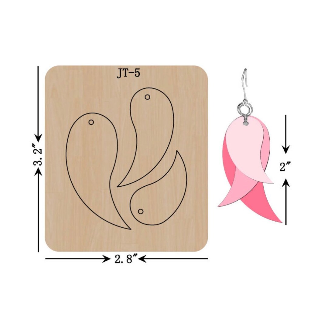 Leather Earring Cutting Die,2 INCH, Fish Tail Earring Die, Sizzix ...