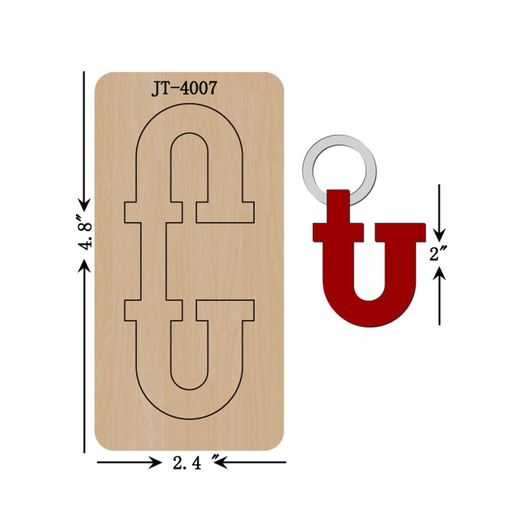 Leather Keychain Cutting Die, 2 INCH, Letter U Keychain, JT4007 - Etsy