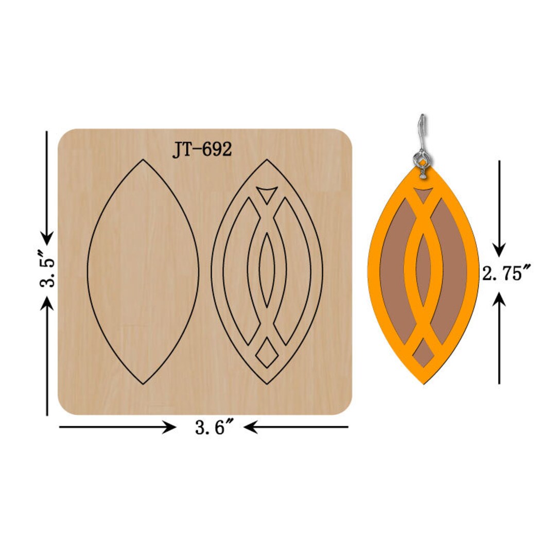 Abstract Teardrop Leather Earring Cutting Die, 2.75 INCH, Sizzix ...