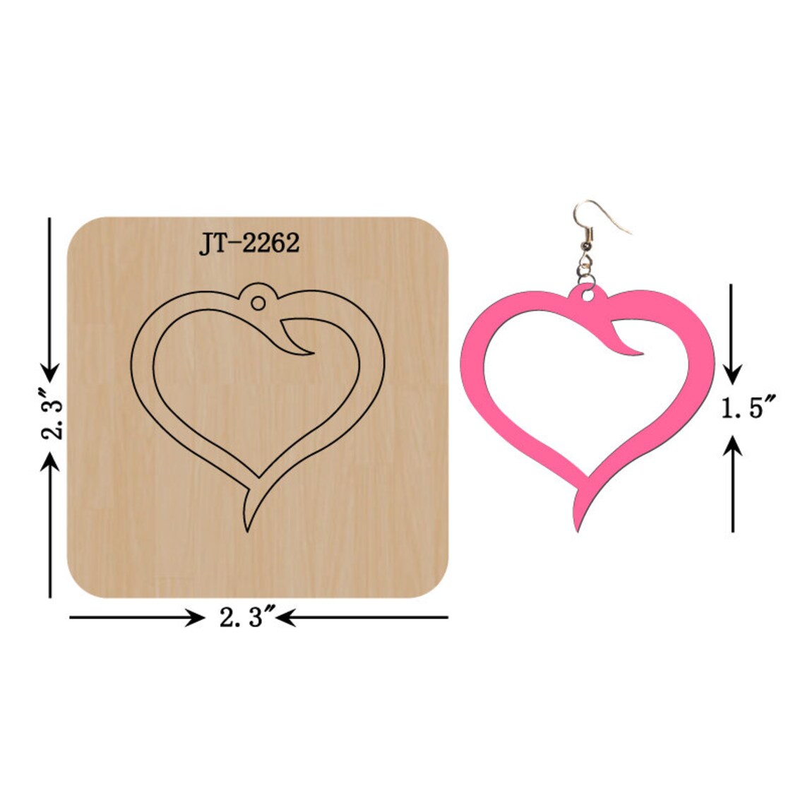 Leather Earring Cutting Die 1.5 INCH Hollow Heart Earring - Etsy
