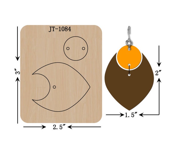 Leather Earring Cutting Die 2 INCH Duo Curve Teardrop - Etsy