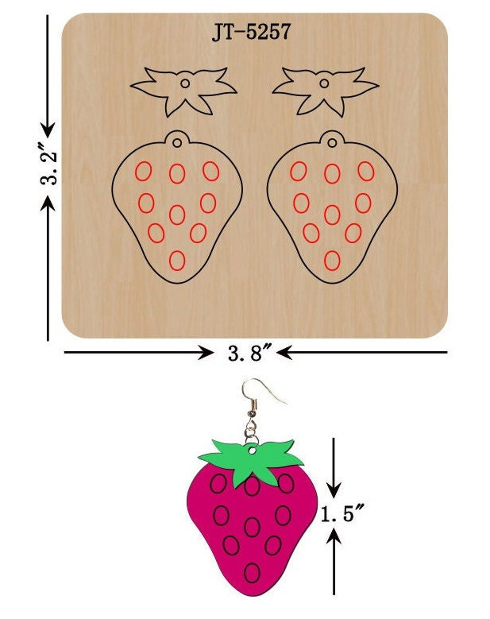 Cut and Emboss Leather Earring Cutting Die, 1.5 INCH, Embossed ...