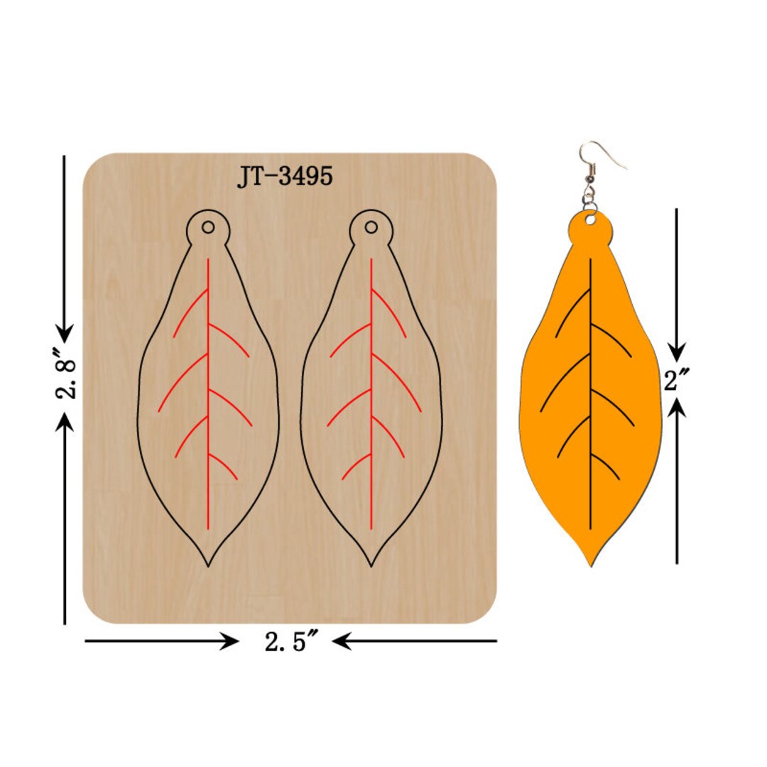Embossed Leaf Leather Earring Die, 2-inch, Sizzix Compatible, JT3495 - Etsy