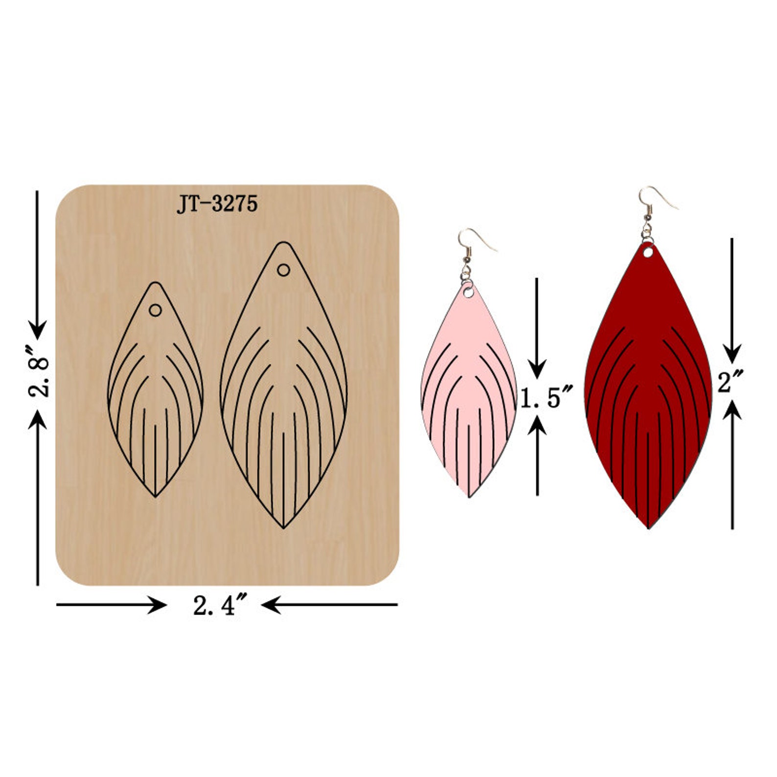 Leather Earring Die1.5 INCH 2 INCH Fringe Leaf Earring Die - Etsy