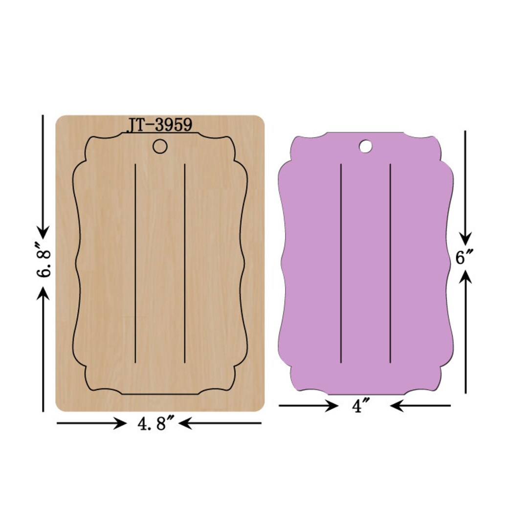 Hair Bow Display Tag Die Cutting Die, 6 X 4 INCH, Sizzix Compatible ...