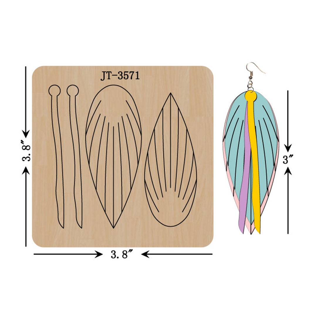 Leather Earring Cutting Die, 3 INCH, Fringe Earring Die, Sizzix ...