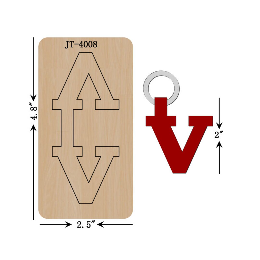 Leather Keychain Cutting Die, 2 INCH, Letter V Keychain, JT4008 - Etsy