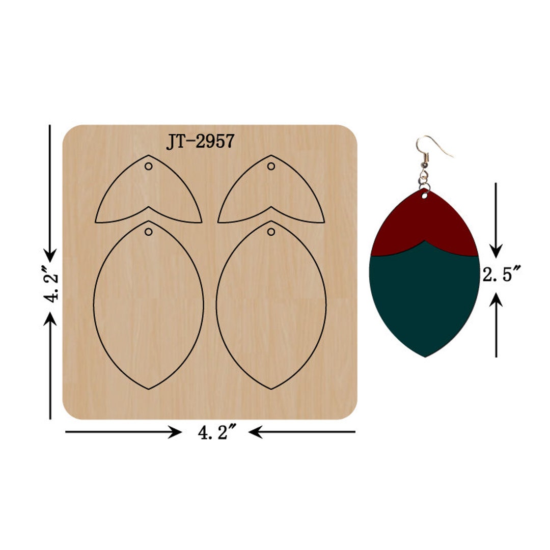 Leather Earring Cutting Die, 2.5 INCH, Petal Teardrop Earring Die ...