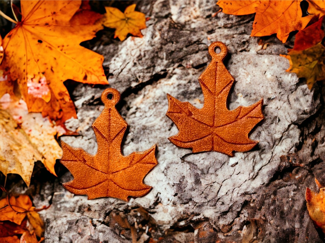 Cut & Emboss Leather Earring Die, 1.5 INCH, Embossed Maple Leaf Earring ...