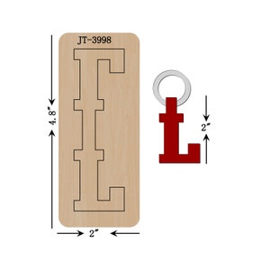 Leather Keychain Cutting Die, 2 INCH, Letter L Keychain, JT3998 - Etsy