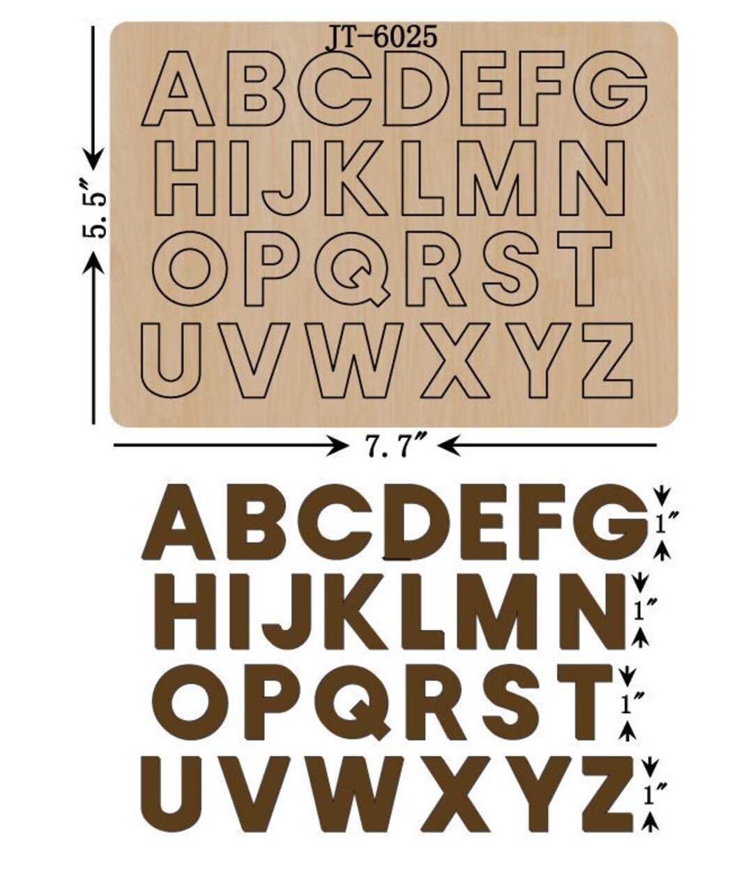 1 INCH Uppercase Alphabet Cutting Die, Orange Foam, Sizzix Compatible ...