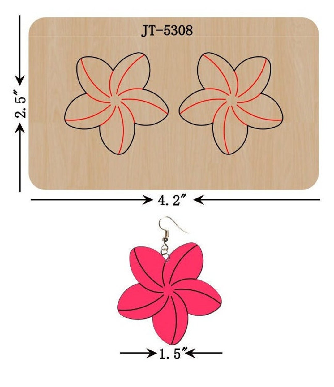 Embossed Flower Leather Earring Die, 1.5 Inch, Sizzix Compatible ...