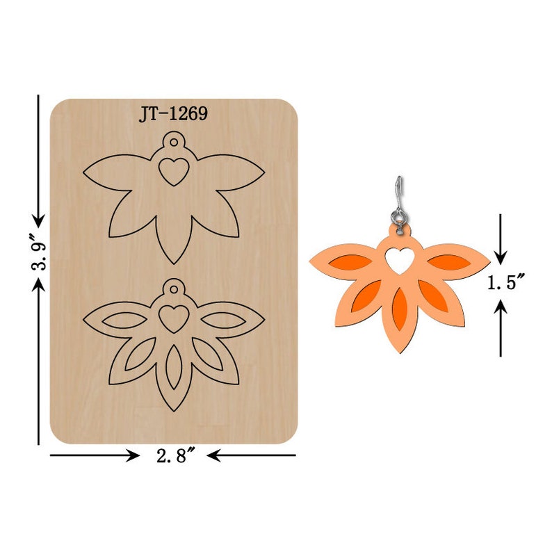 Leather Earring Cutting Die1.5 INCH Duo Flower Earring - Etsy