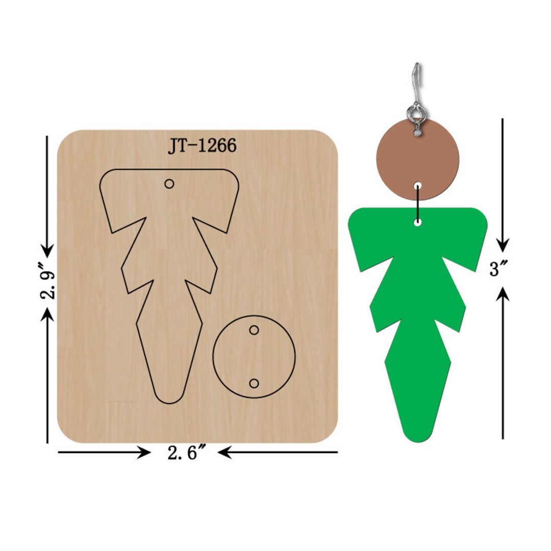 Leather Earring Cutting Die, 3 INCH, Feather Earring Die, Sizzix ...