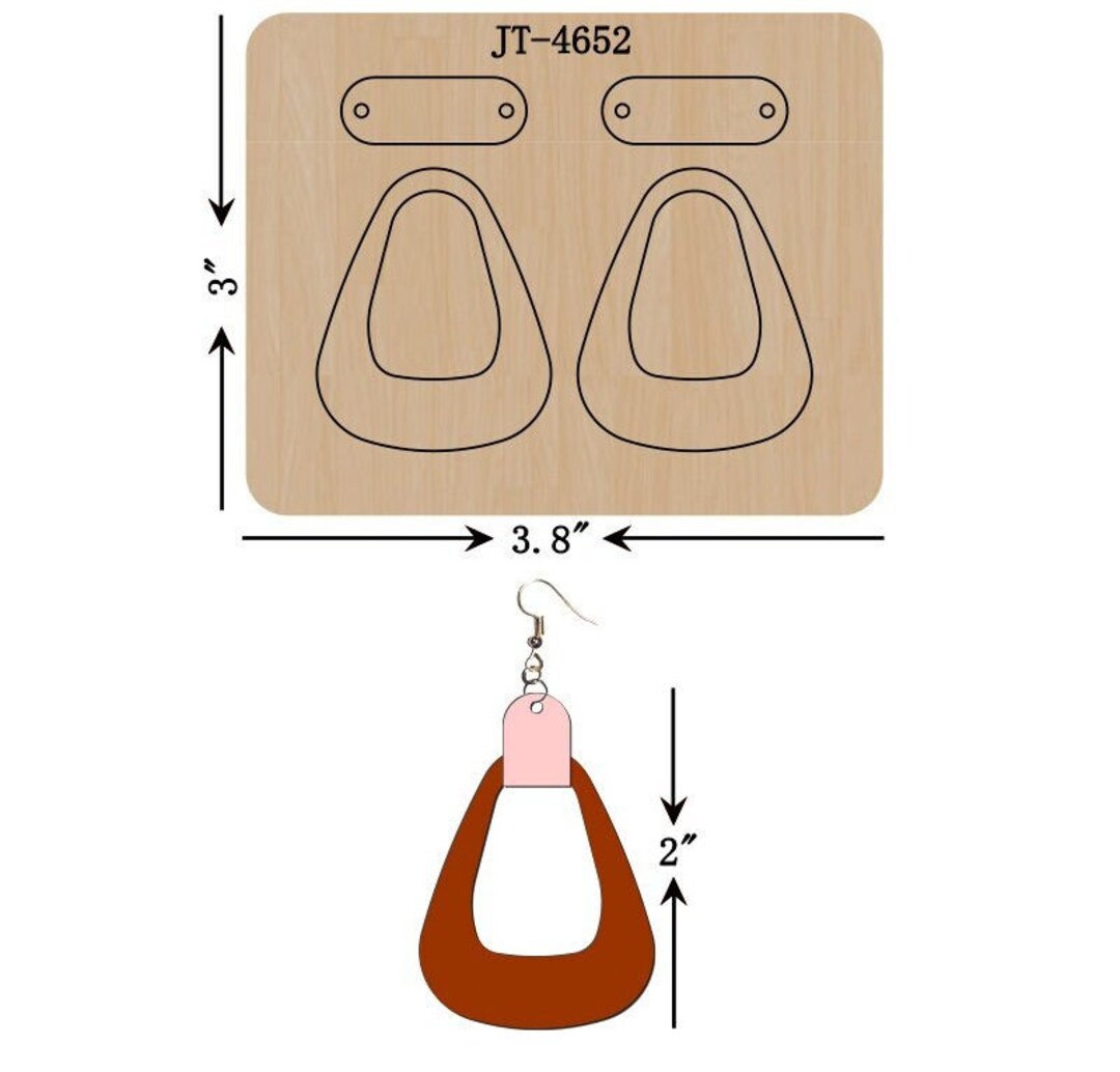 Leather Earring Cutting Die, 2 INCH, Open Teardrop Earring Die, Orange ...