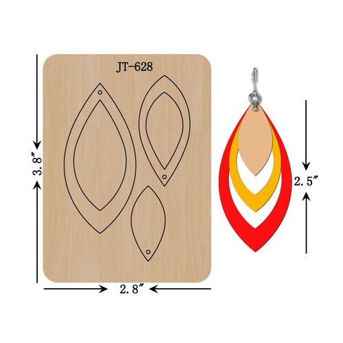 Leather Earring Cutting Die 3 INCH Tropical Leaf Earring - Etsy