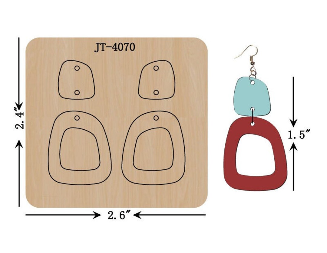 Leather Earring Cutting Die, 1.5 INCH, Open Geometric Earring Die ...