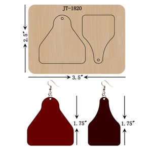 Leather Earring Cutting Die, 1.75 INCH, Cow Tag Earring, Sizzix Compatible, JT1820 - Etsy