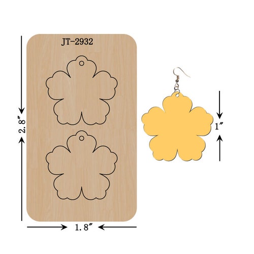 Leather Earring Cutting Die 2 INCH Stacked Flower Earring - Etsy