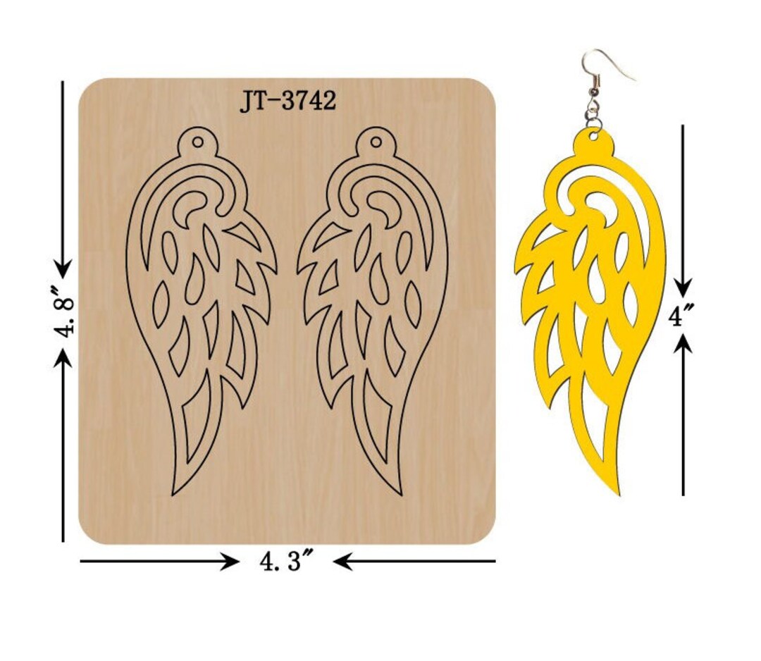 Leather Earring Cutting Die, 4 INCH, Angel Wing Earring Die, Sizzix Compatible, JT3742 - Etsy